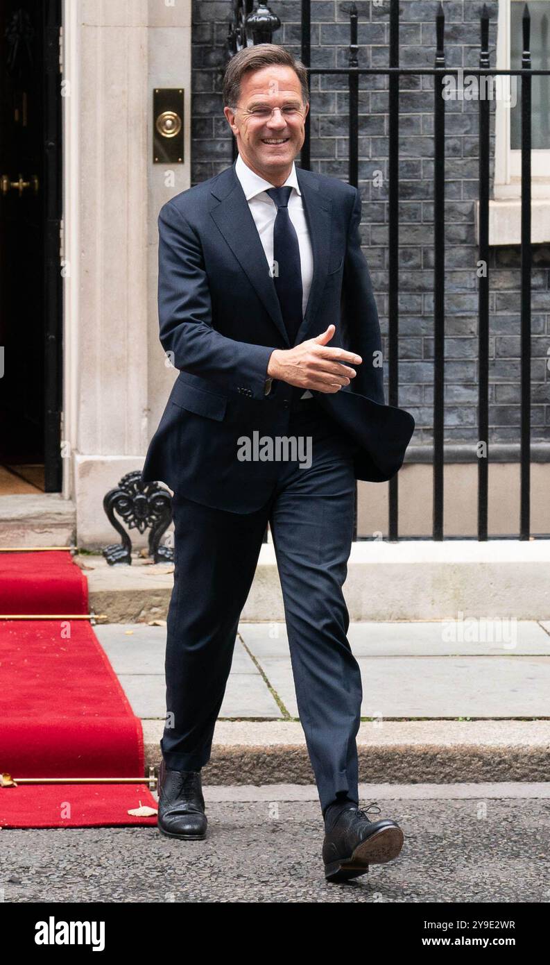 Nato Secretary General Mark Rutte leaves Downing Street, London ...