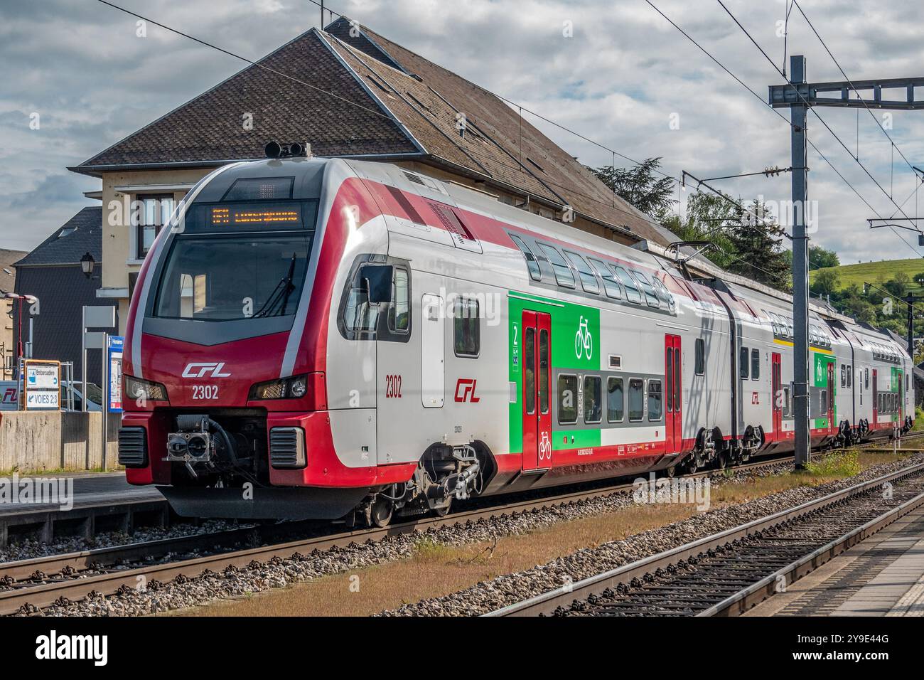 Wasserbillig, Luxembourg, April 27, 2024: a modern train of the CFL ...