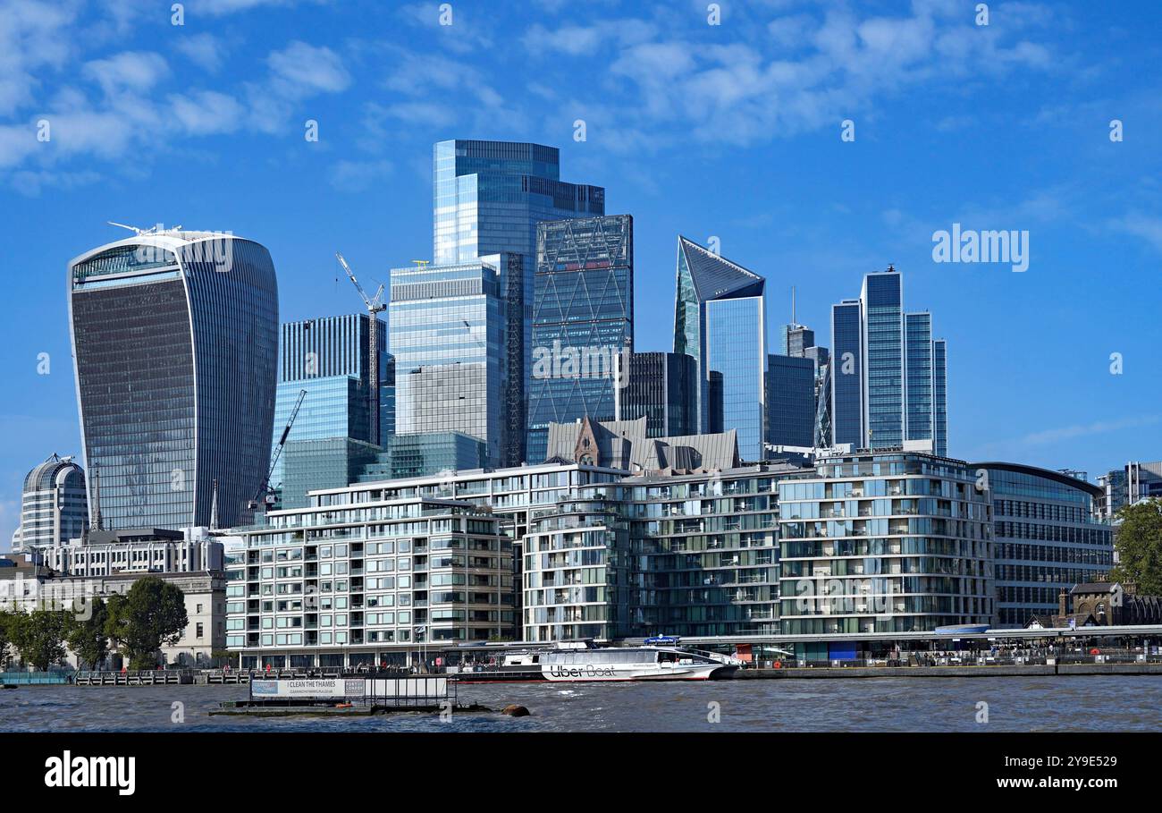 London, City financial district skyline with modern architecture ...