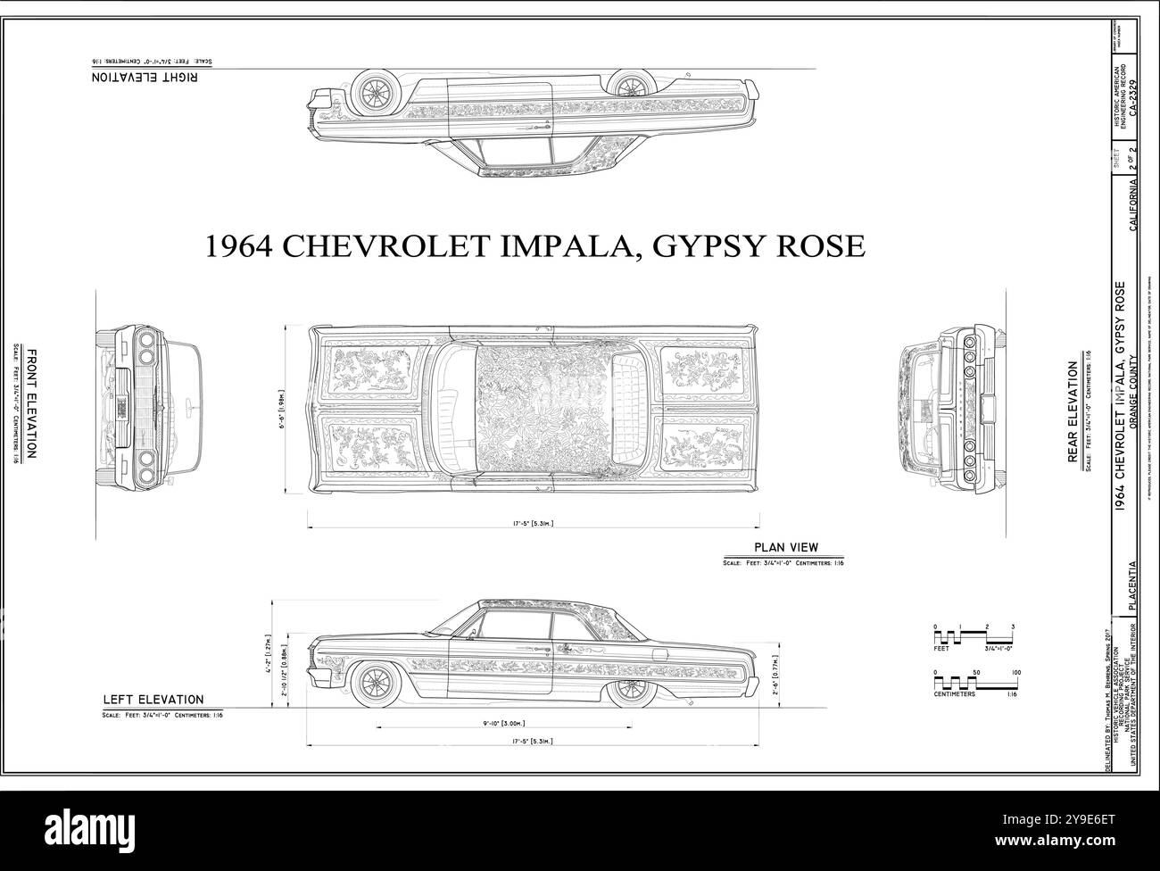 1964 Chevrolet Impala, Placentia, Orange County, CA Drawings from ...
