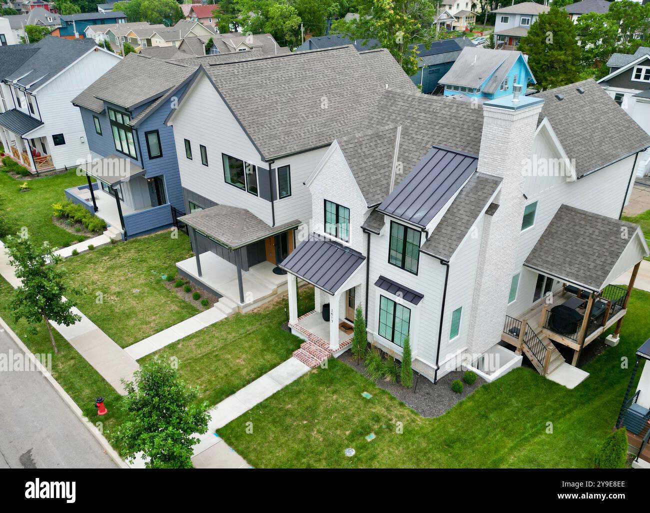 aerial view of houses in modern neighborhood Stock Photo - Alamy
