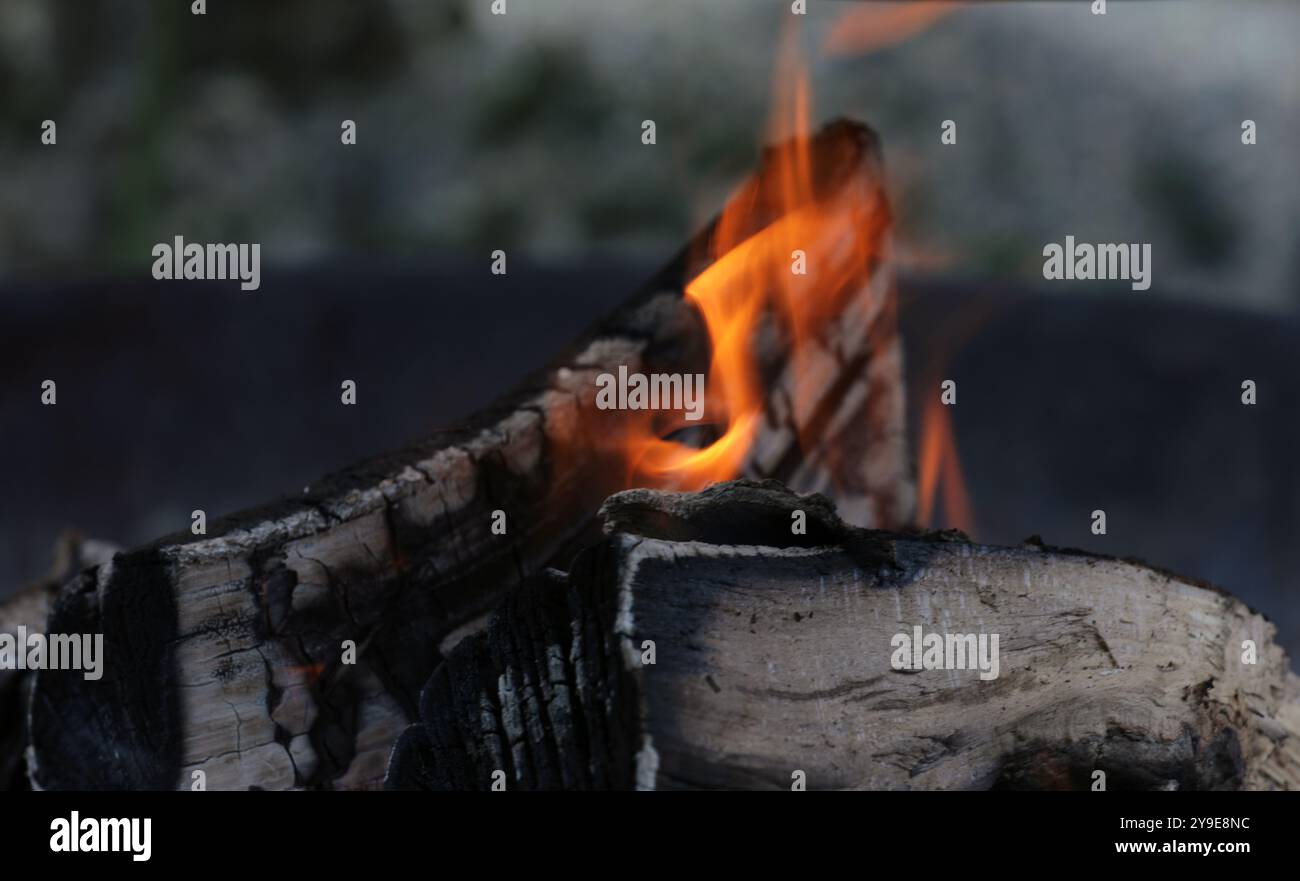 Fire Wood Fire embers ash Stock Photo - Alamy