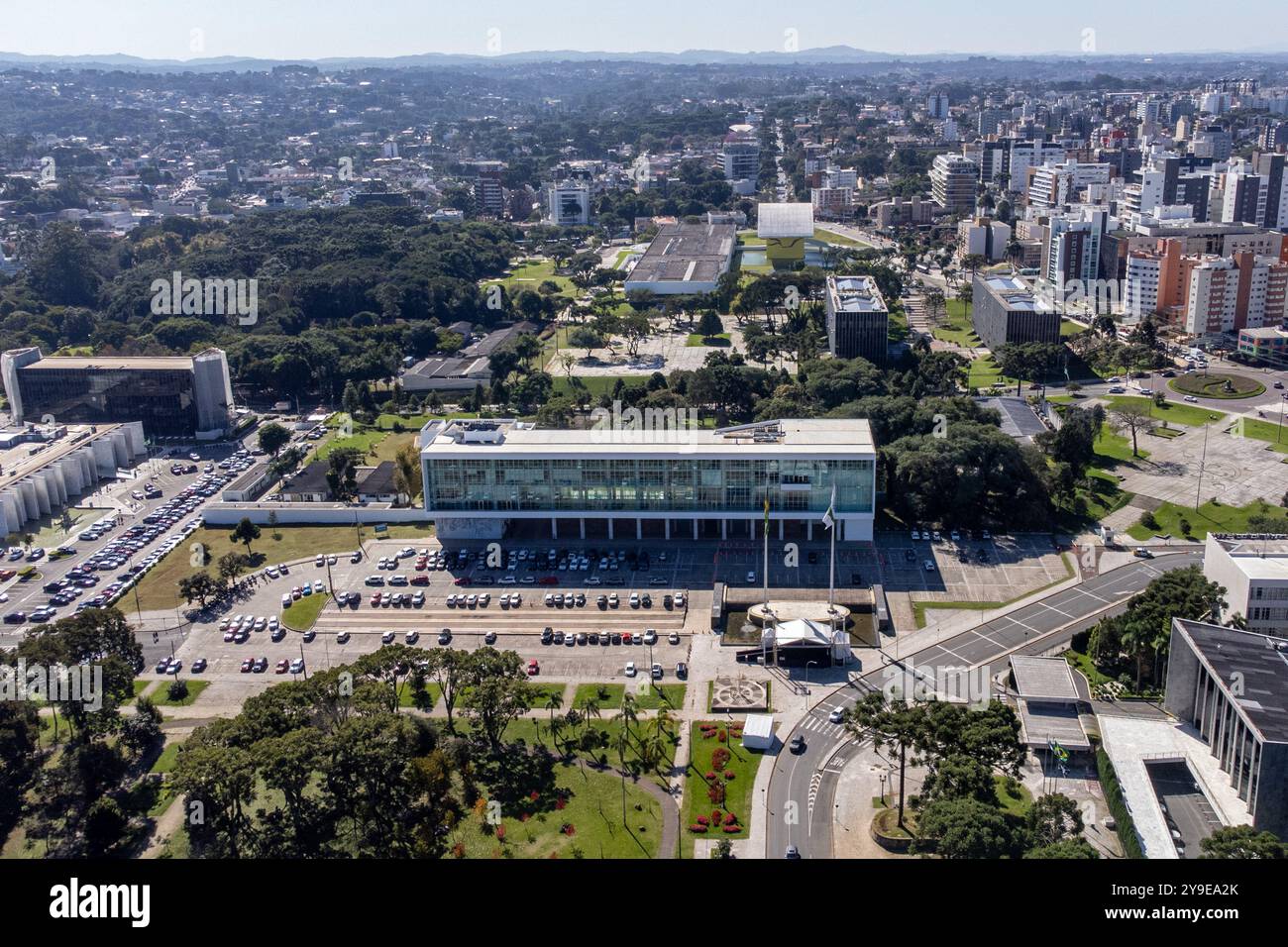 Image using drone, on a slightly sunny day, of Palacio Iguacu ...