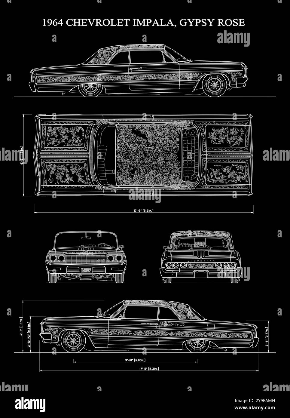 1964 Chevrolet Impala, Placentia, Orange County, CA Drawings from ...