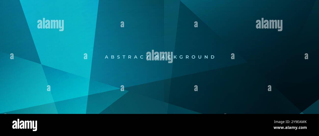 Blue modern abstract wide banner with geometric shapes. Dark blue ...
