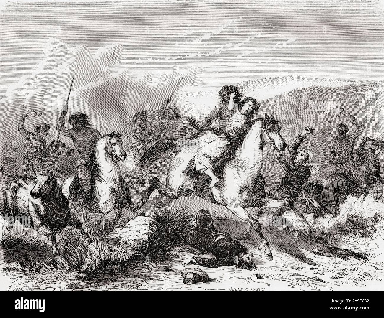 Native South American pillagers, seen during the voyage to South ...
