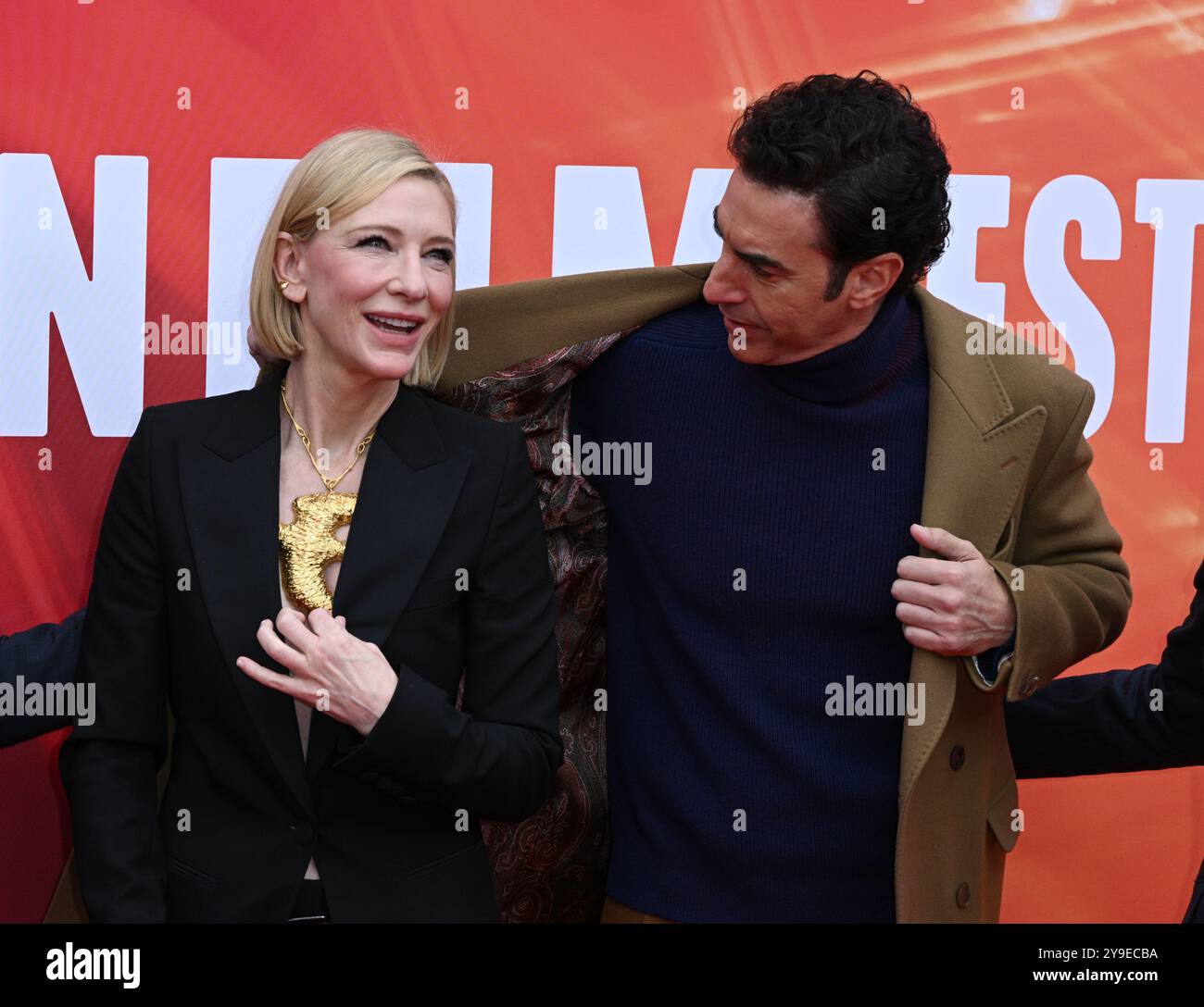 London, UK. October 10th, 2024. Cate Blanchett and Sacha Baron Cohen ...