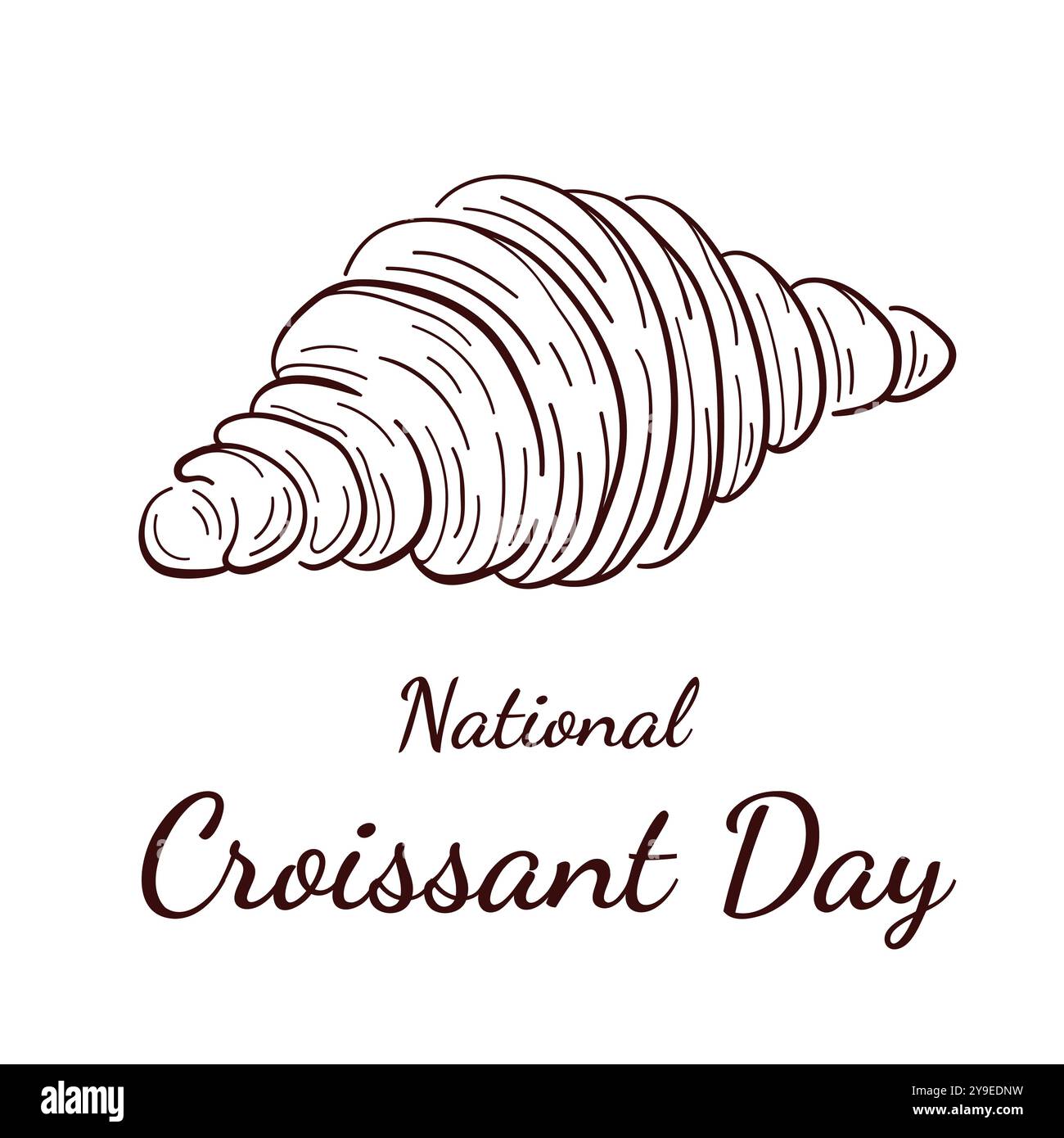 Simple hand drawn croissant Cut Out Stock Images & Pictures - Alamy