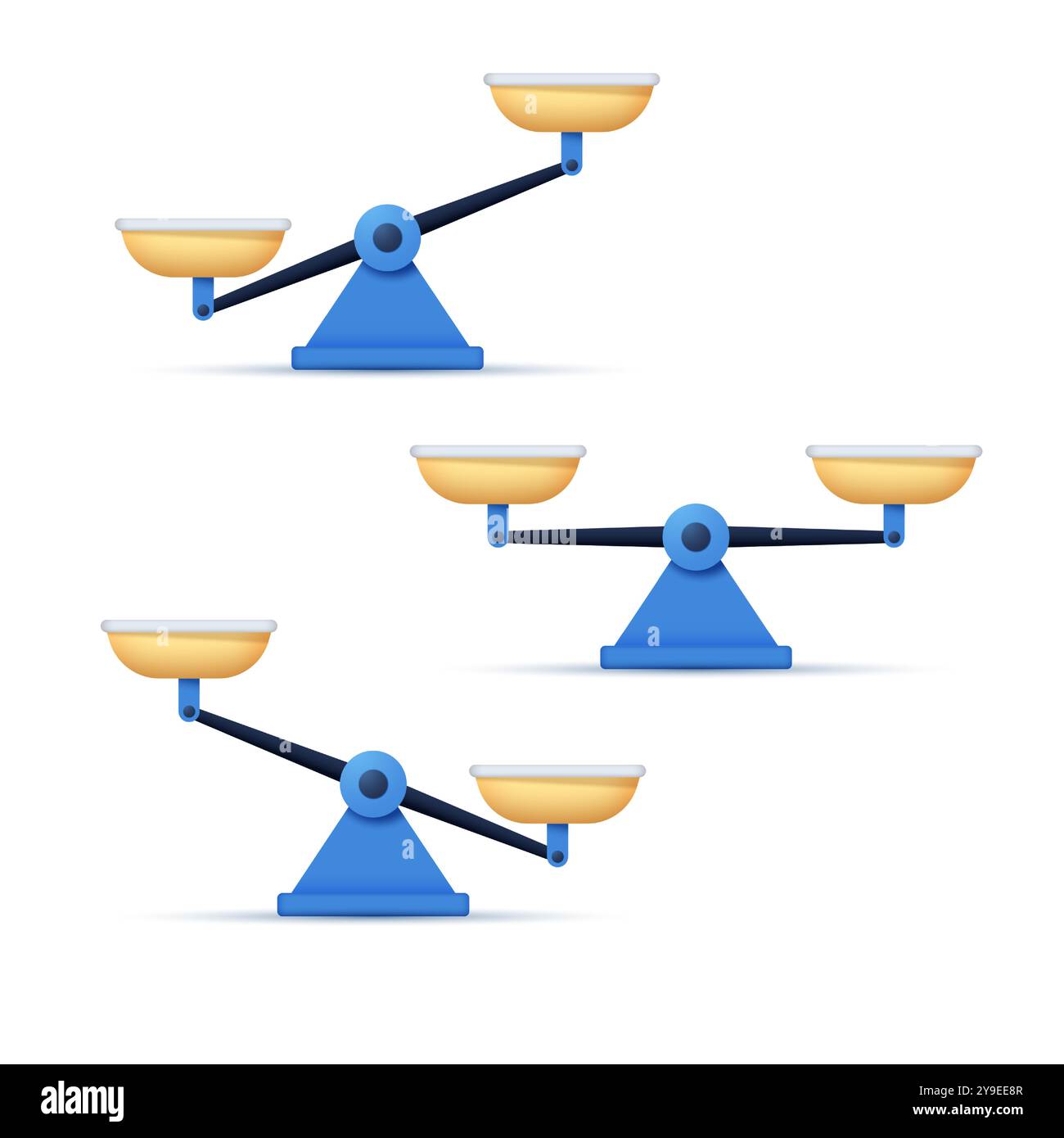 Set of scales for weighing in 3D style. Vector illustration Stock ...