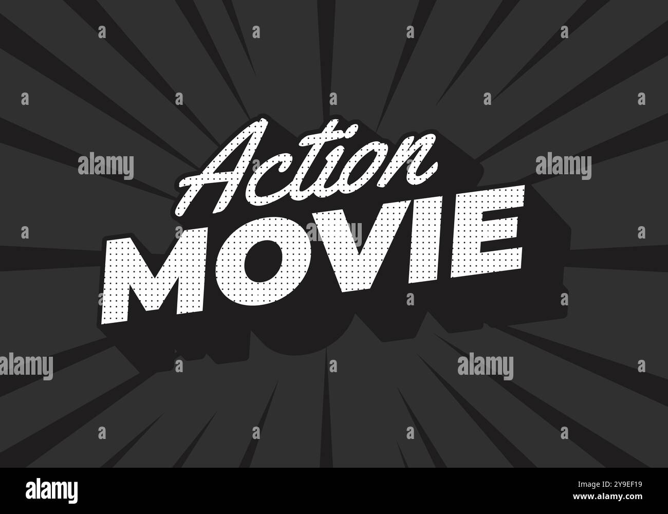 Action movie. Text effect design in 3D look with modern colors Stock ...