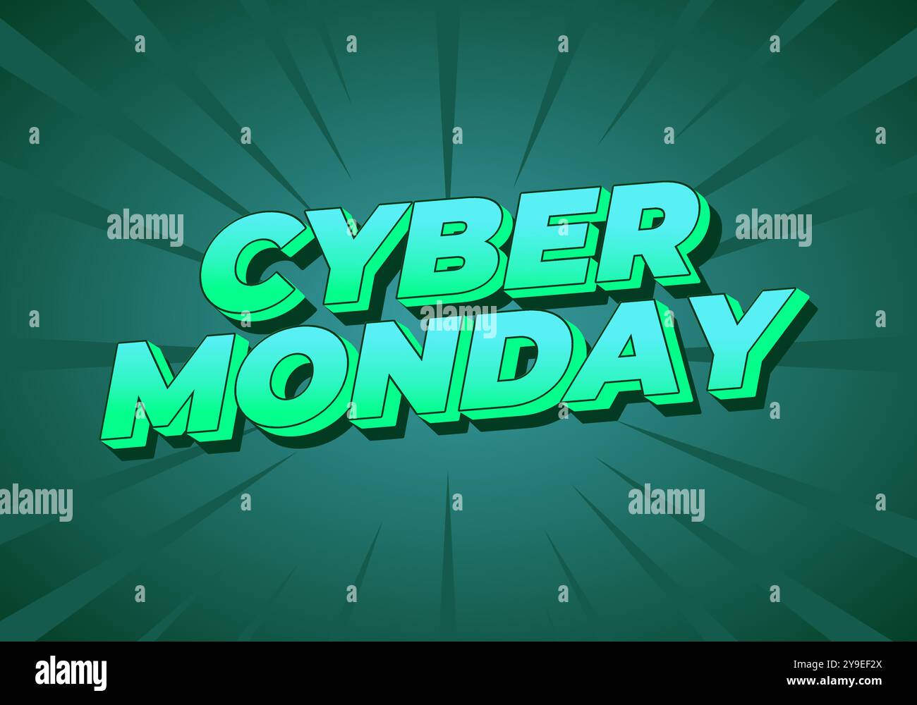 Cyber monday. Text effect design in 3D and bold fonts for digital ads ...