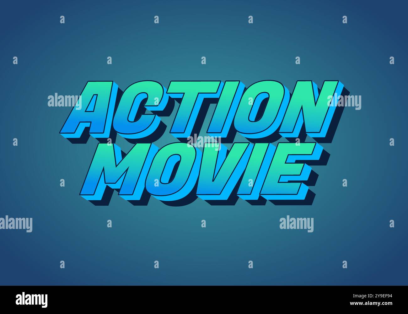 Action movie. Text effect design in 3D look with modern colors Stock ...