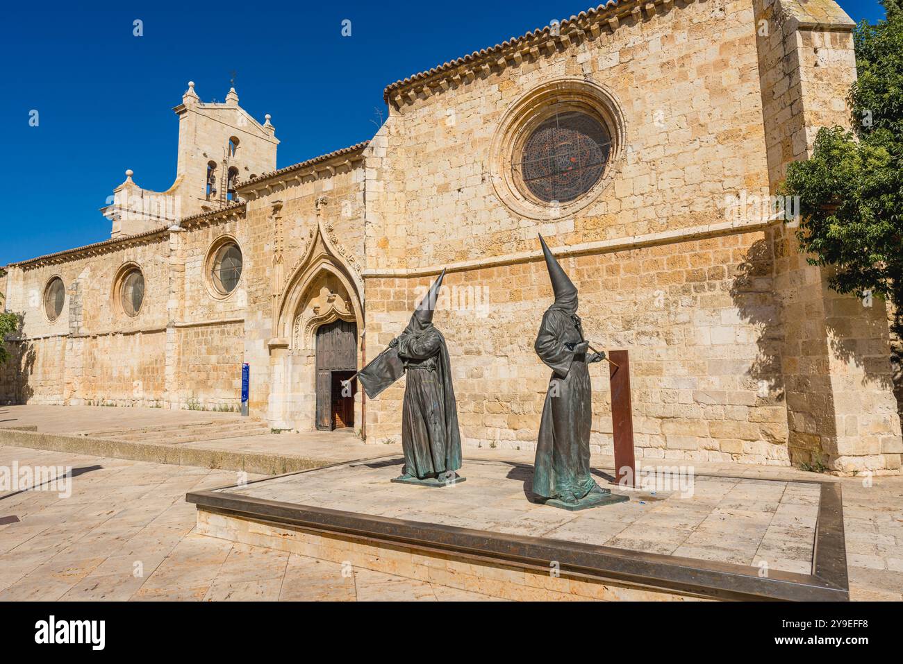 Palencia, Spain. August 17, 2024. View of the Catholic church and ...