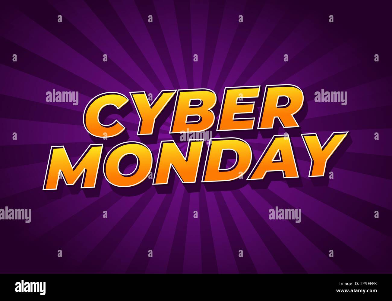 Cyber monday. Text effect design in 3D and bold fonts for digital ads ...