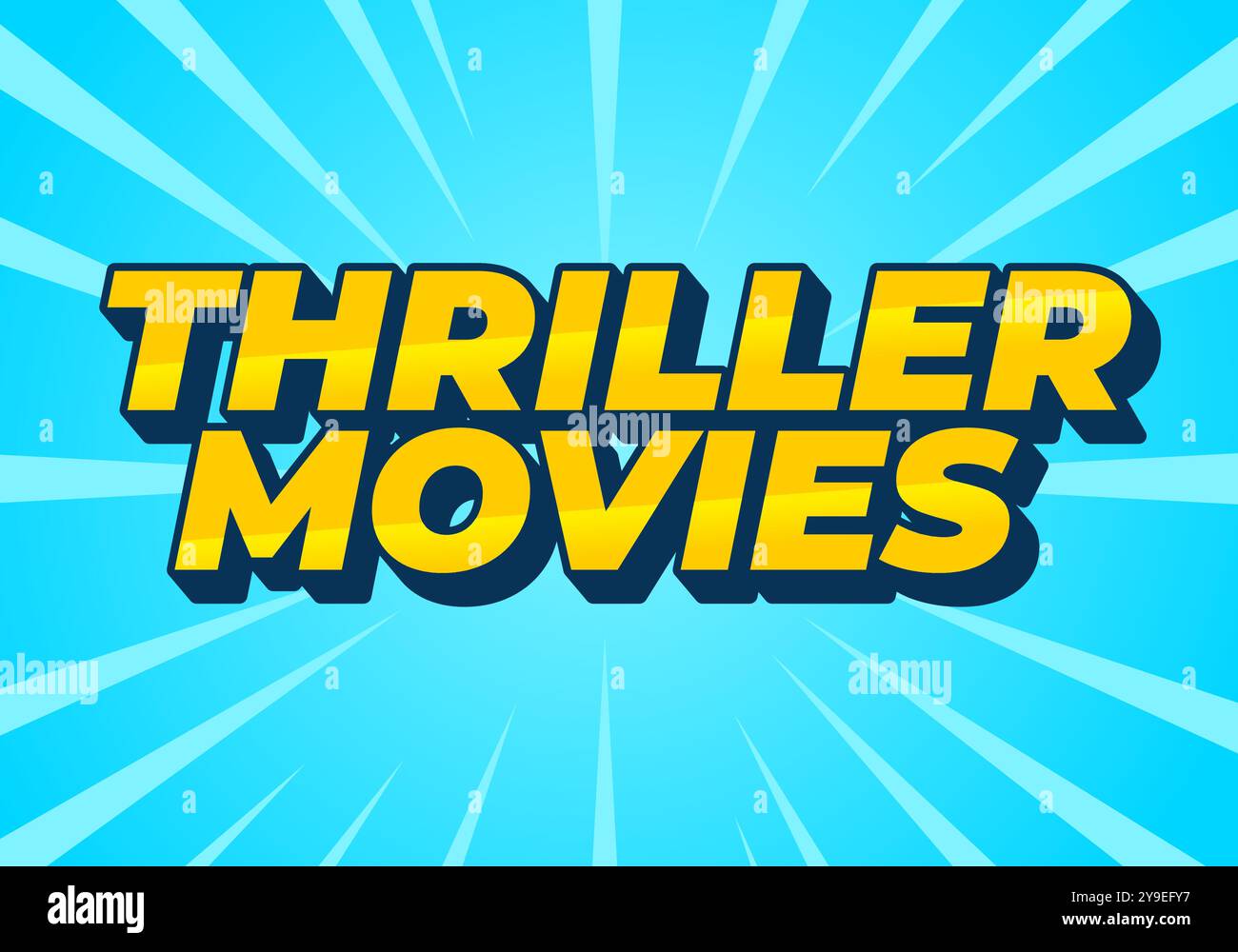 Thriller movies. Text effect design in modern colors and 3D style Stock ...