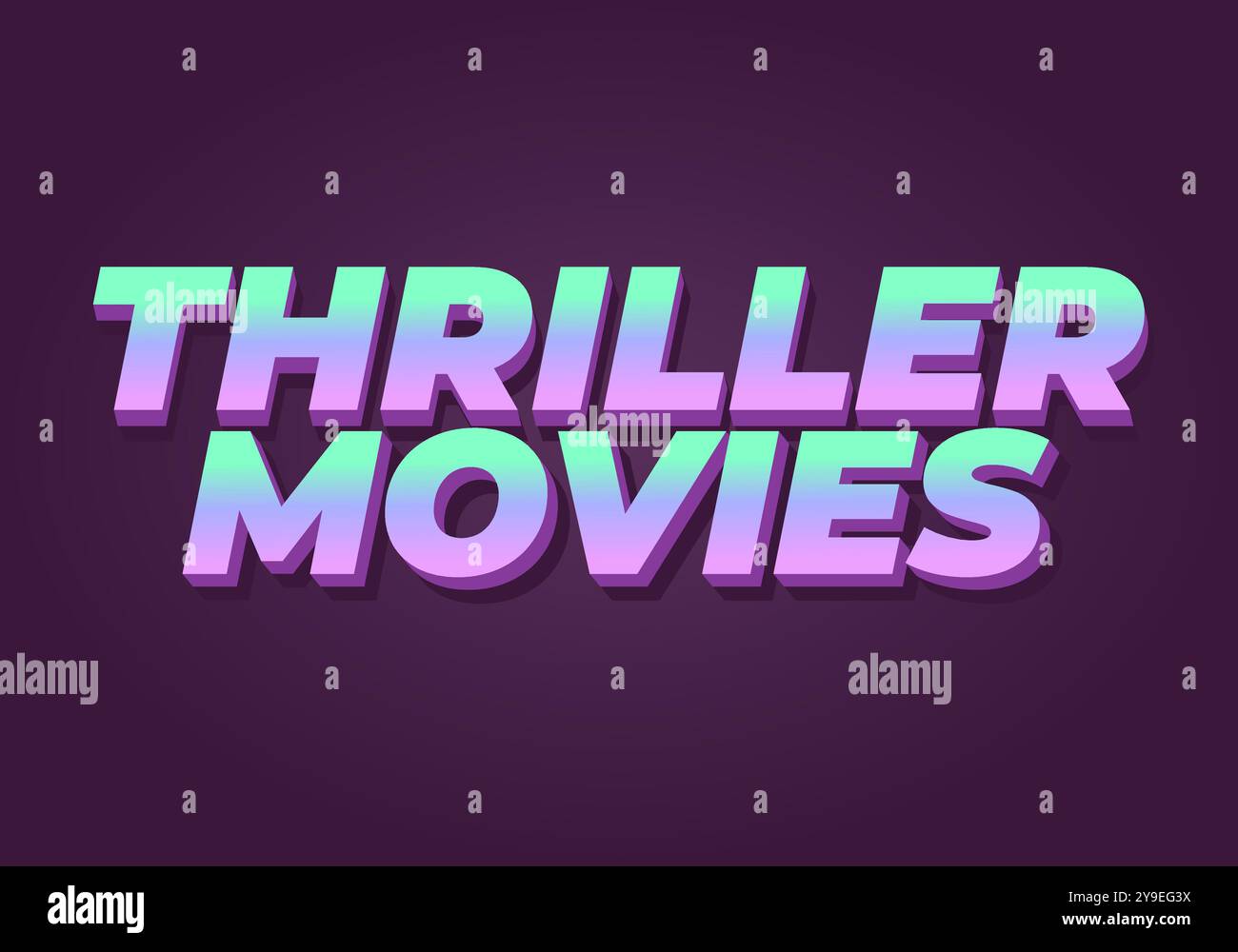 Thriller movies. Text effect design in modern colors and 3D style Stock ...