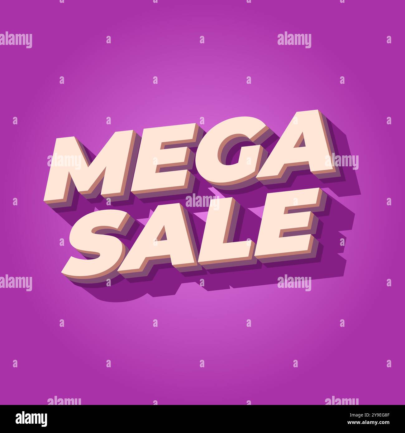 Mega sale. Text effect design in 3D look with modern colors. Square ...