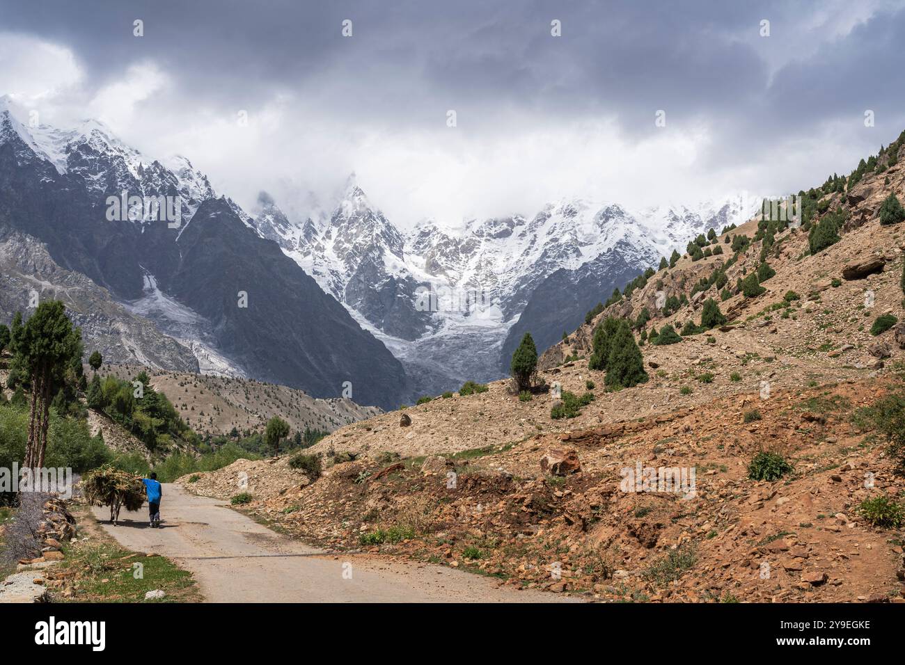 Scenic rural mountain landscape near Tarishing, Astore, Gilgit ...