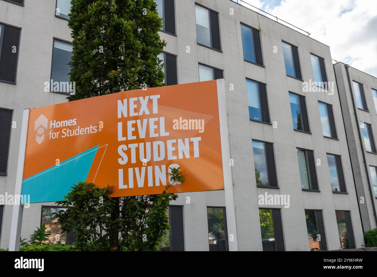 Student Halls of Residence in Reading town centre, Berkshire, England, UK. Sign reading Homes ...