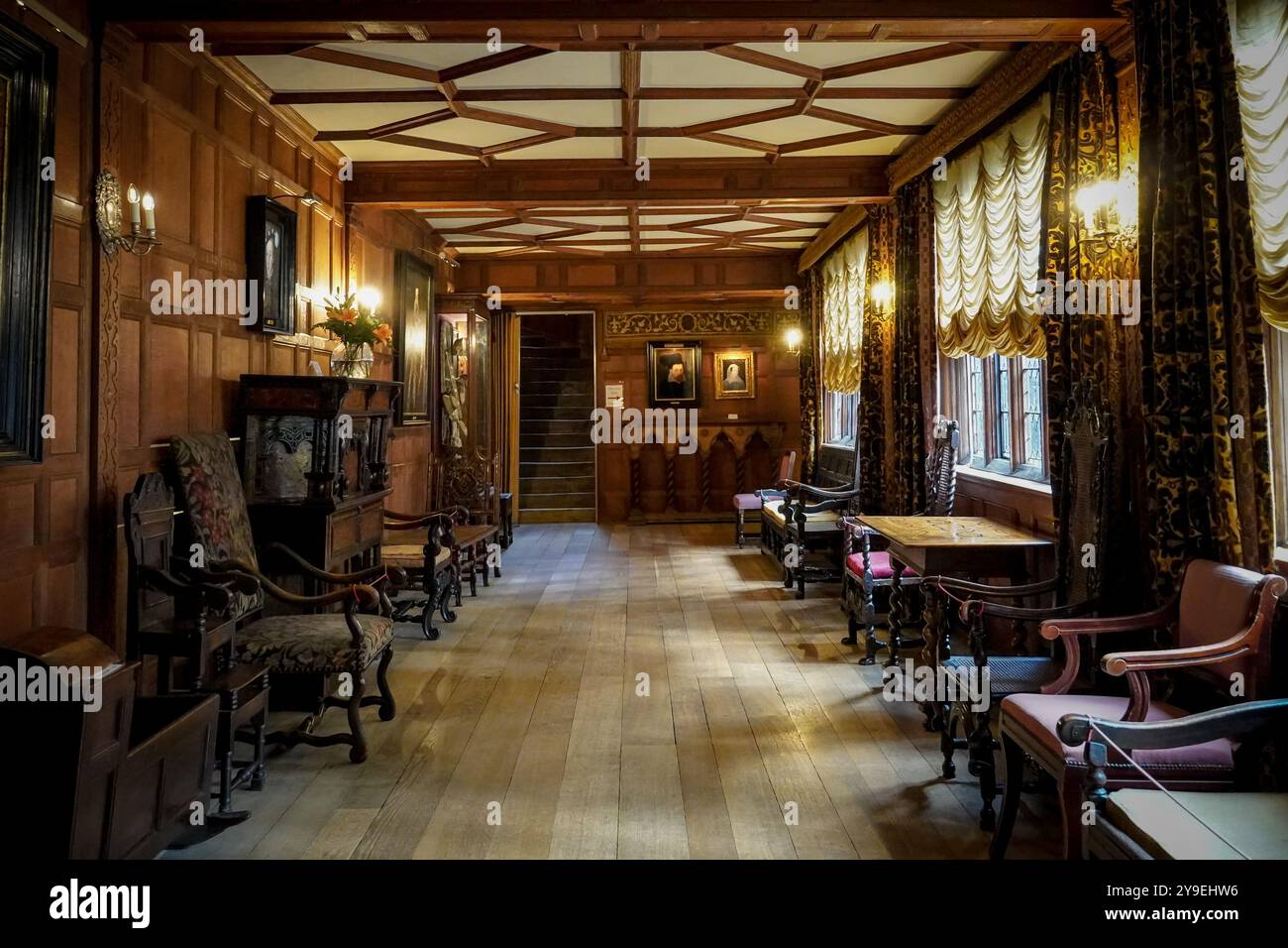 Hever, UK. 4 Oct 2024. Inside 13th century Hever Castle in Kent Stock ...