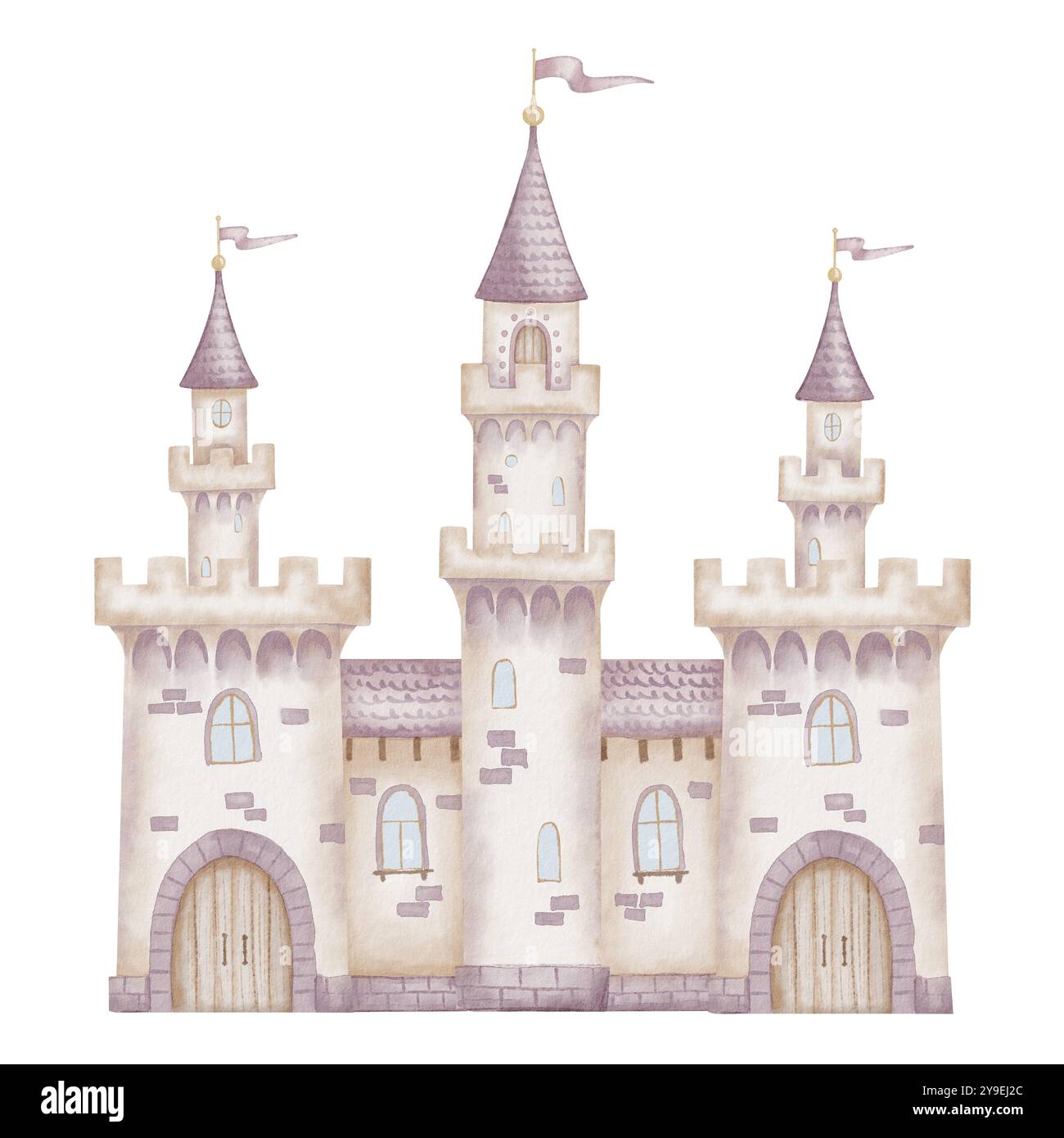 Magical fairy tale castle painting Cut Out Stock Images & Pictures - Alamy