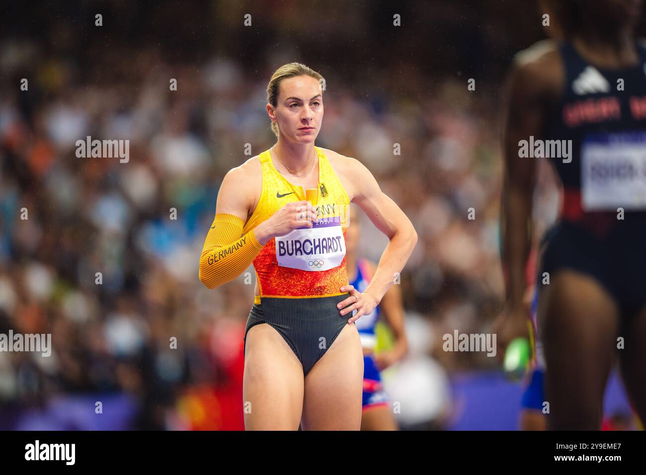 Alexandra Burghardt participating in the 4X100 meters relay at the ...