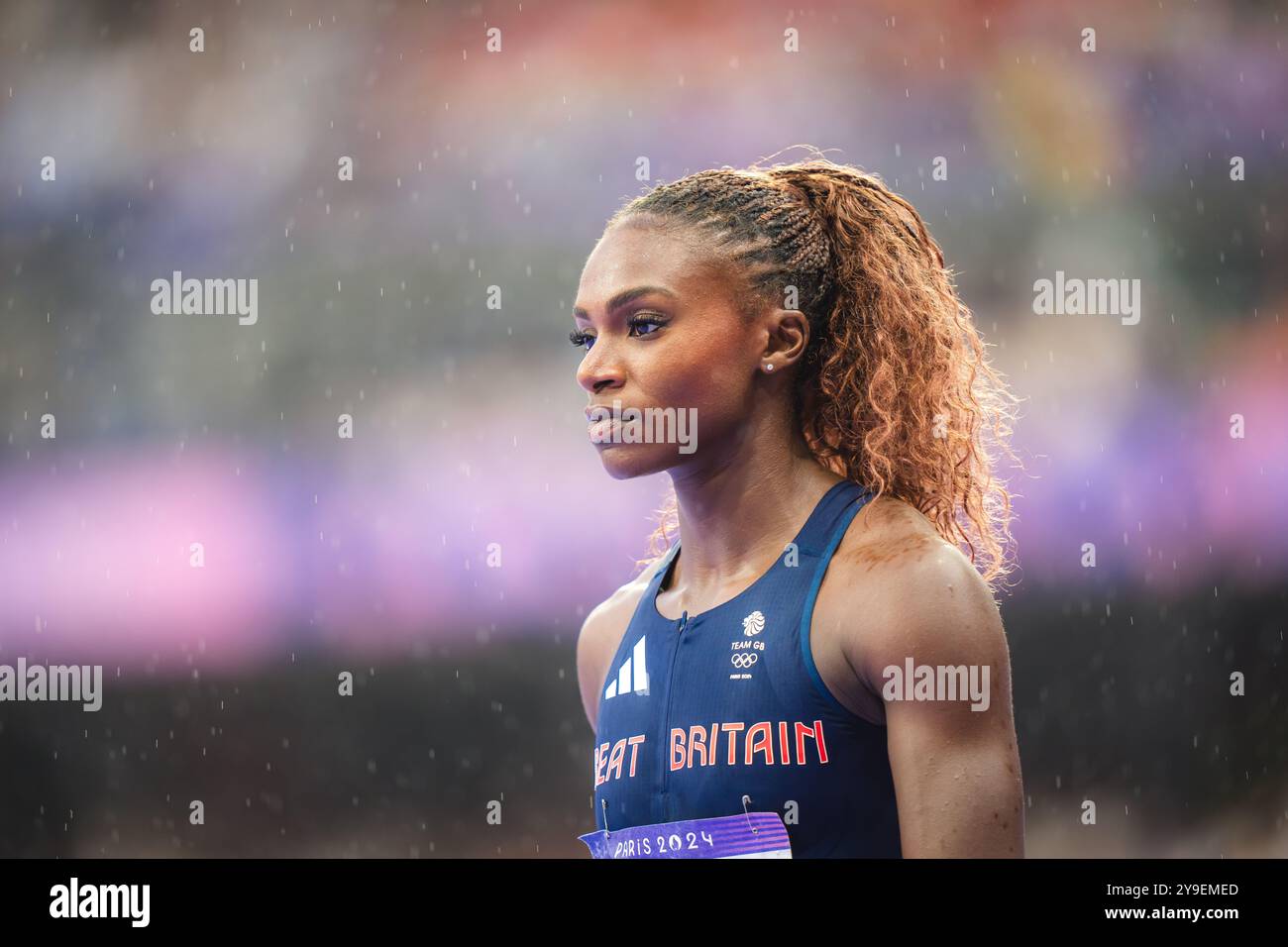 Dina Asher-Smith participating in the 4X100 meters relay at the Paris ...