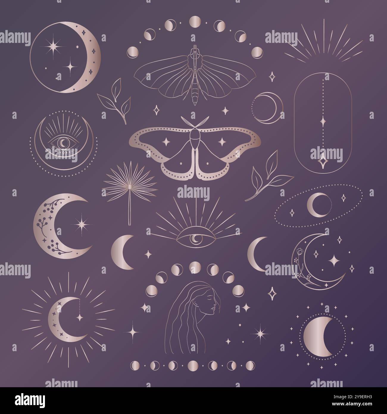 Mystic silhouette Stock Vector Images - Alamy