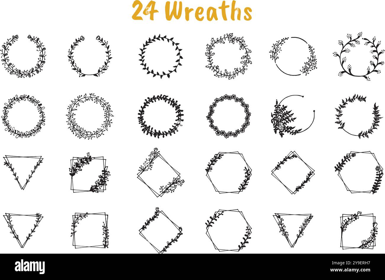 Vector wildflowers floral botanical Cut Out Stock Images & Pictures - Alamy