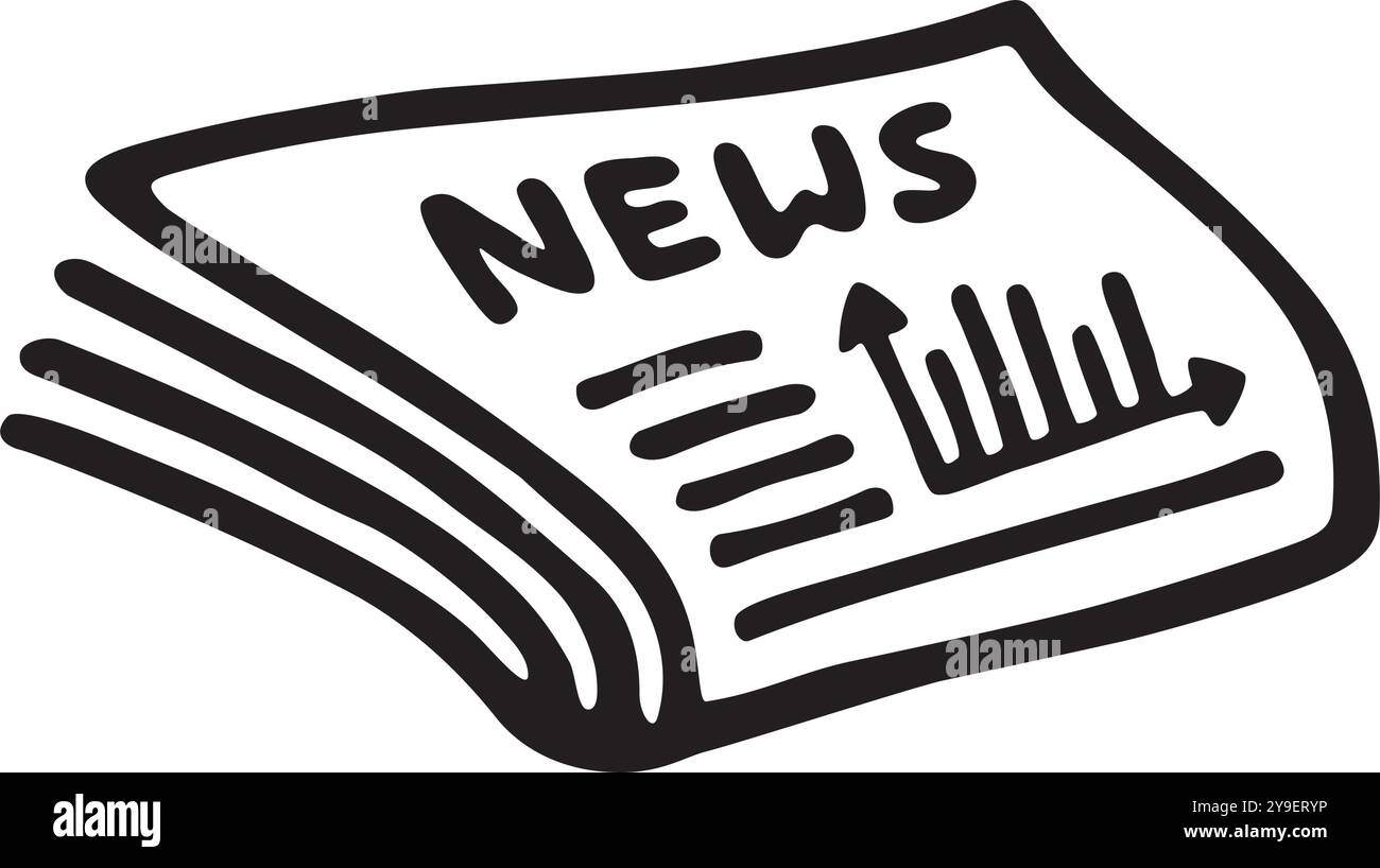 Doodle newspaper icon or logo, hand drawn with ink pen Stock Vector ...