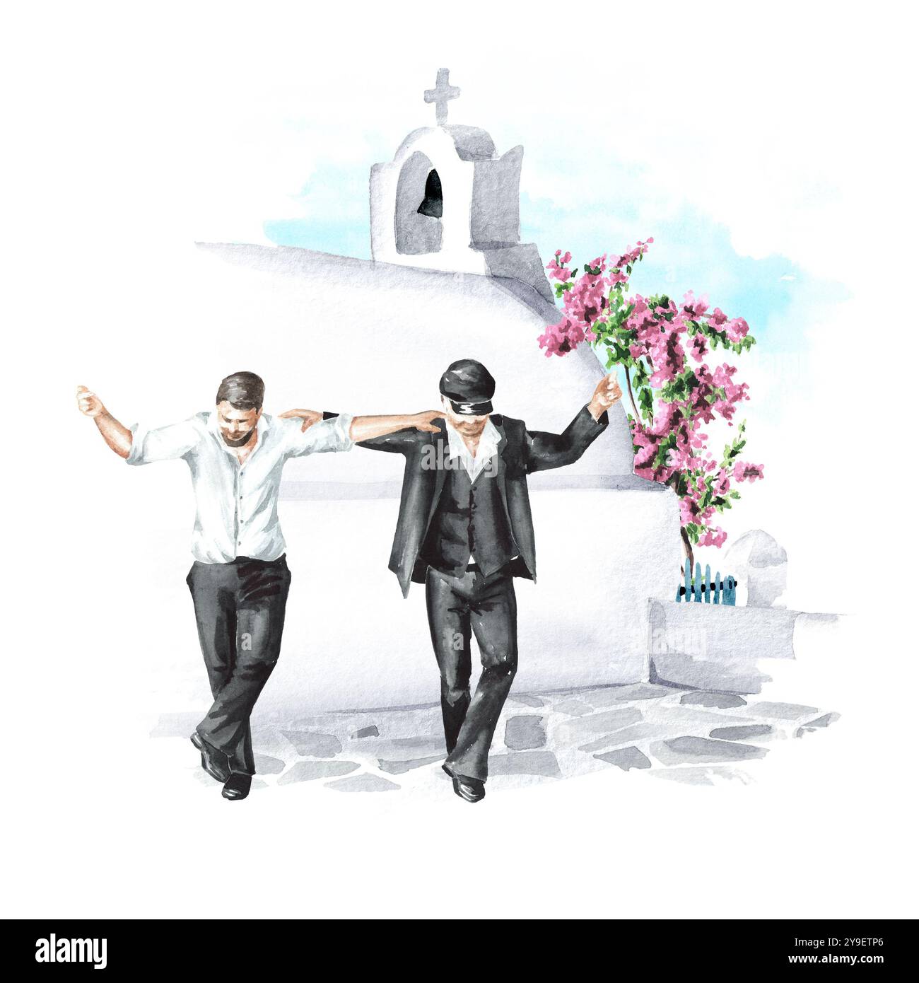 Sirtaki. Greek dancers perform a traditional national dance on the ...