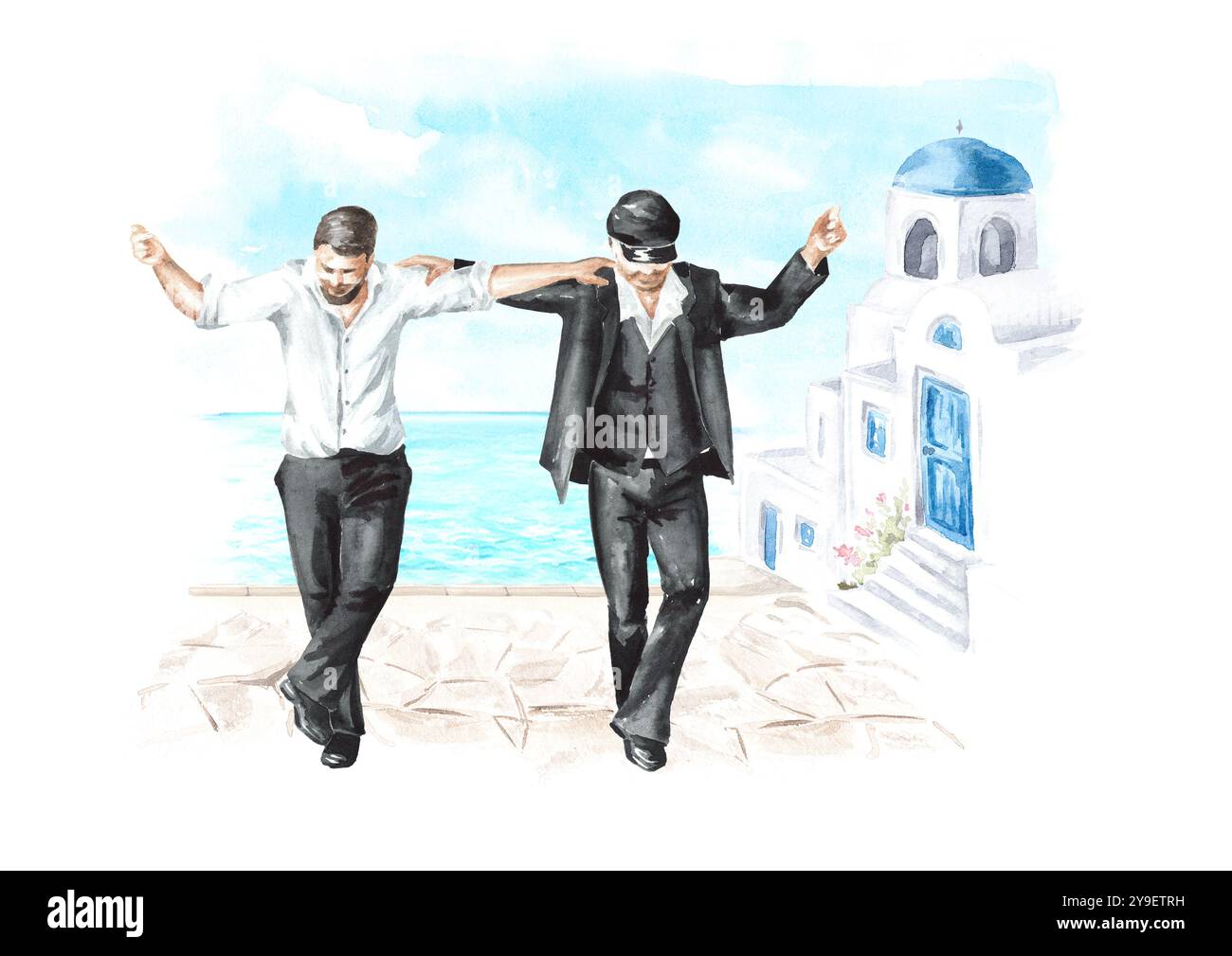 Sirtaki. Greek dancers perform a traditional national dance on the ...