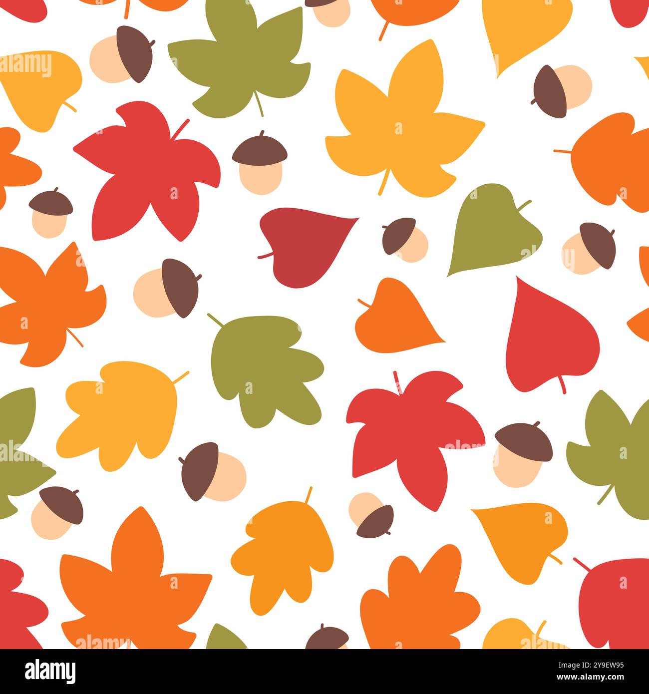 Autumn seamless pattern. Colorful background with fall leaves and ...