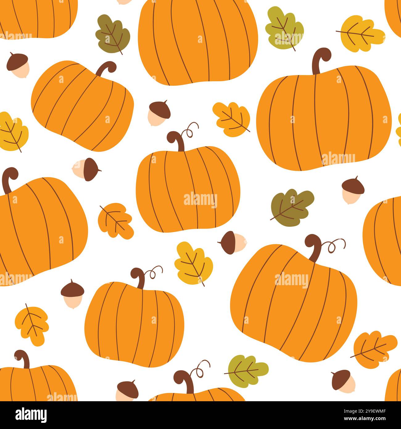 Pumpkin seamless pattern.Thanksgiving background.Autumn pattern with ...