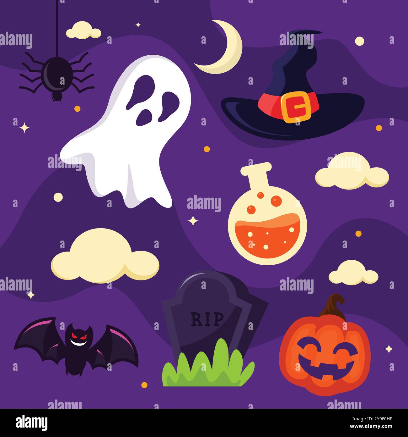 Halloween scary party element Stock Vector Images - Alamy
