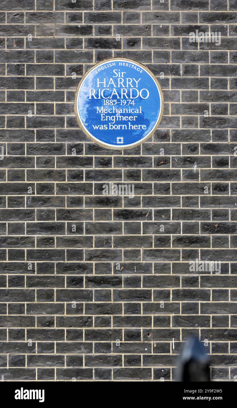 Memorial on a wall of his birth place, to Sir Harry Ricardo (1885-1974 ...