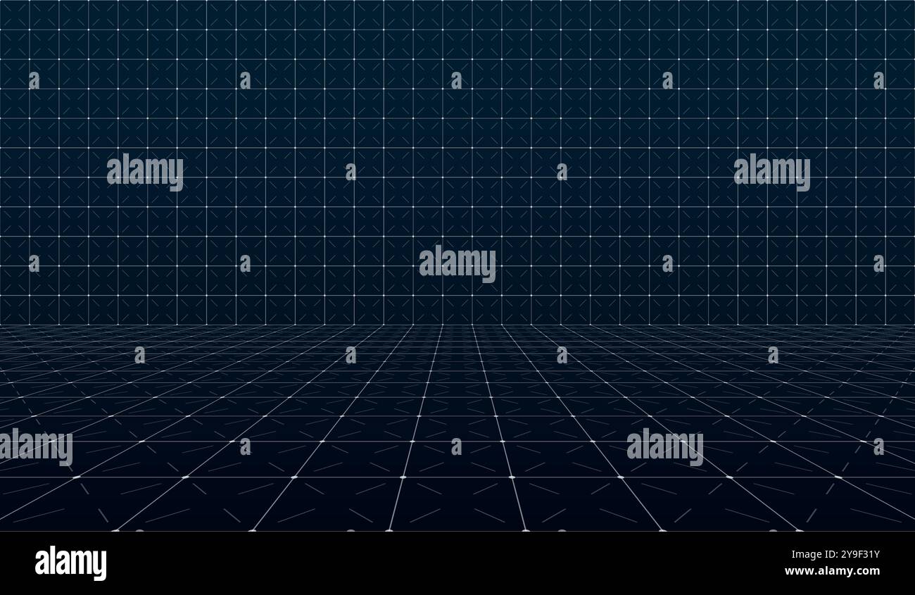 Minimalist perspective HUD grid abstract intersecting lines. Clean ...