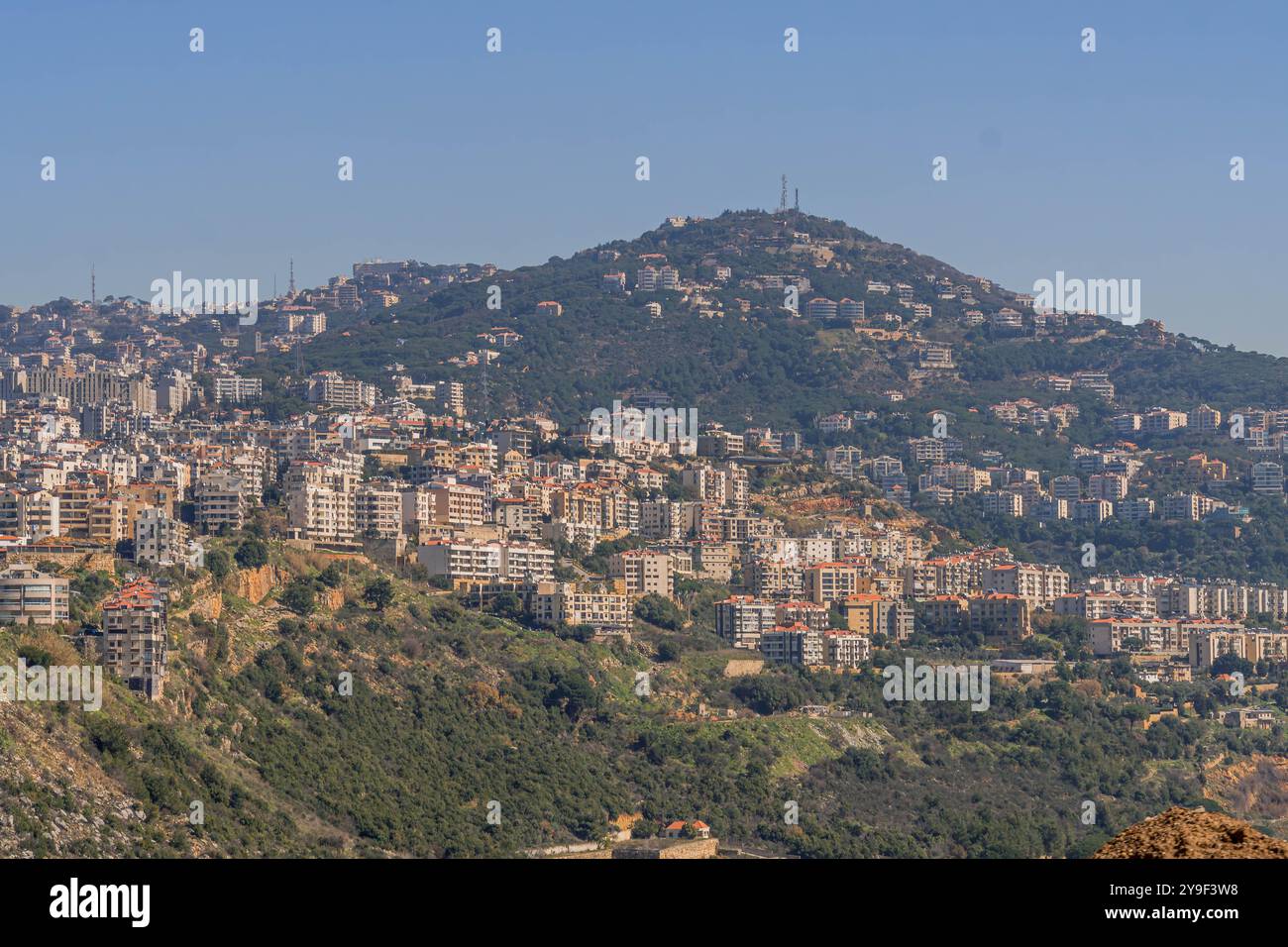 The Lebanese houses on the hills at Beirut suburbs, a capital of ...