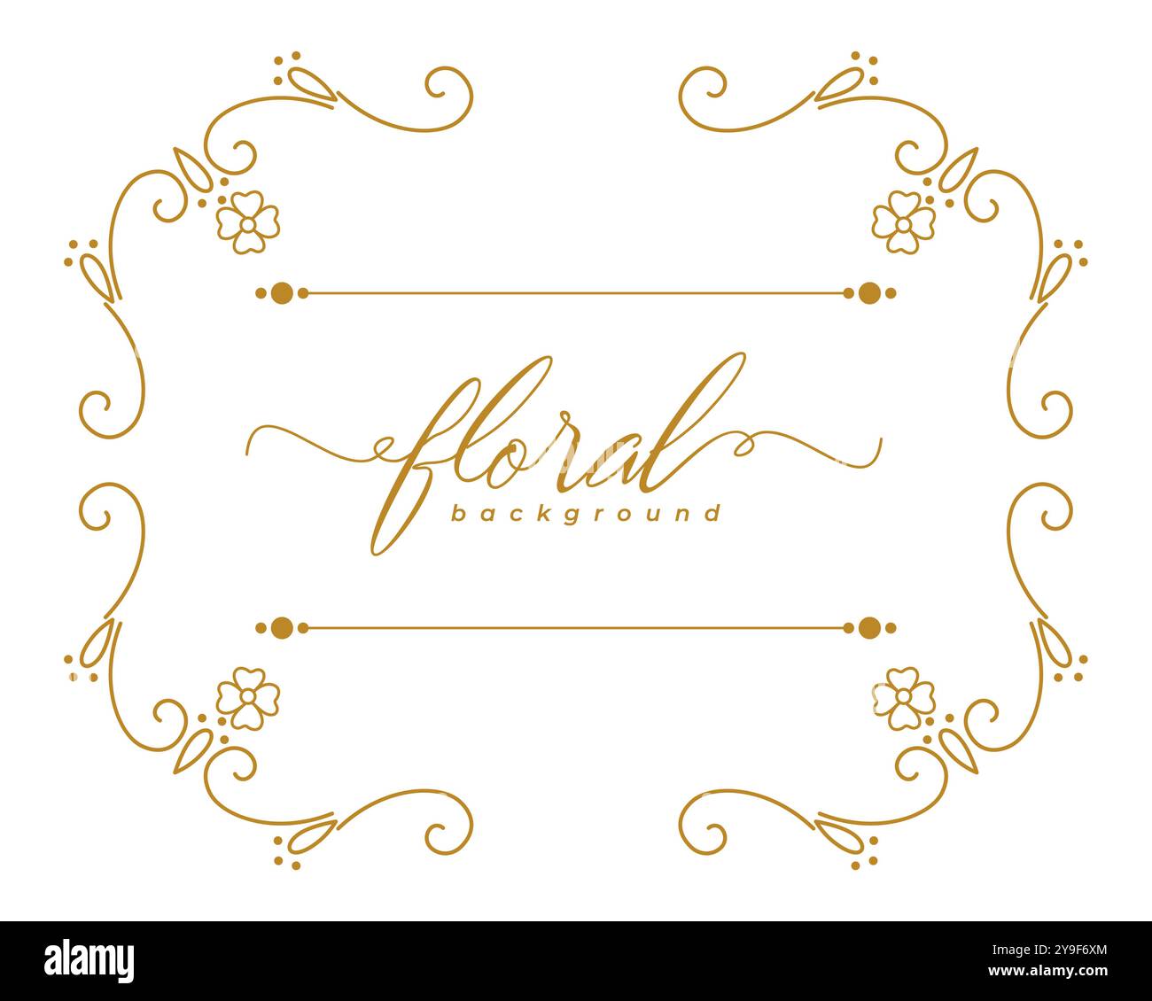 elegant golden floral frame background for traditional invitation or ...