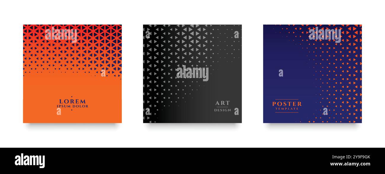 collection of triangular halftone pattern gradient background vector ...
