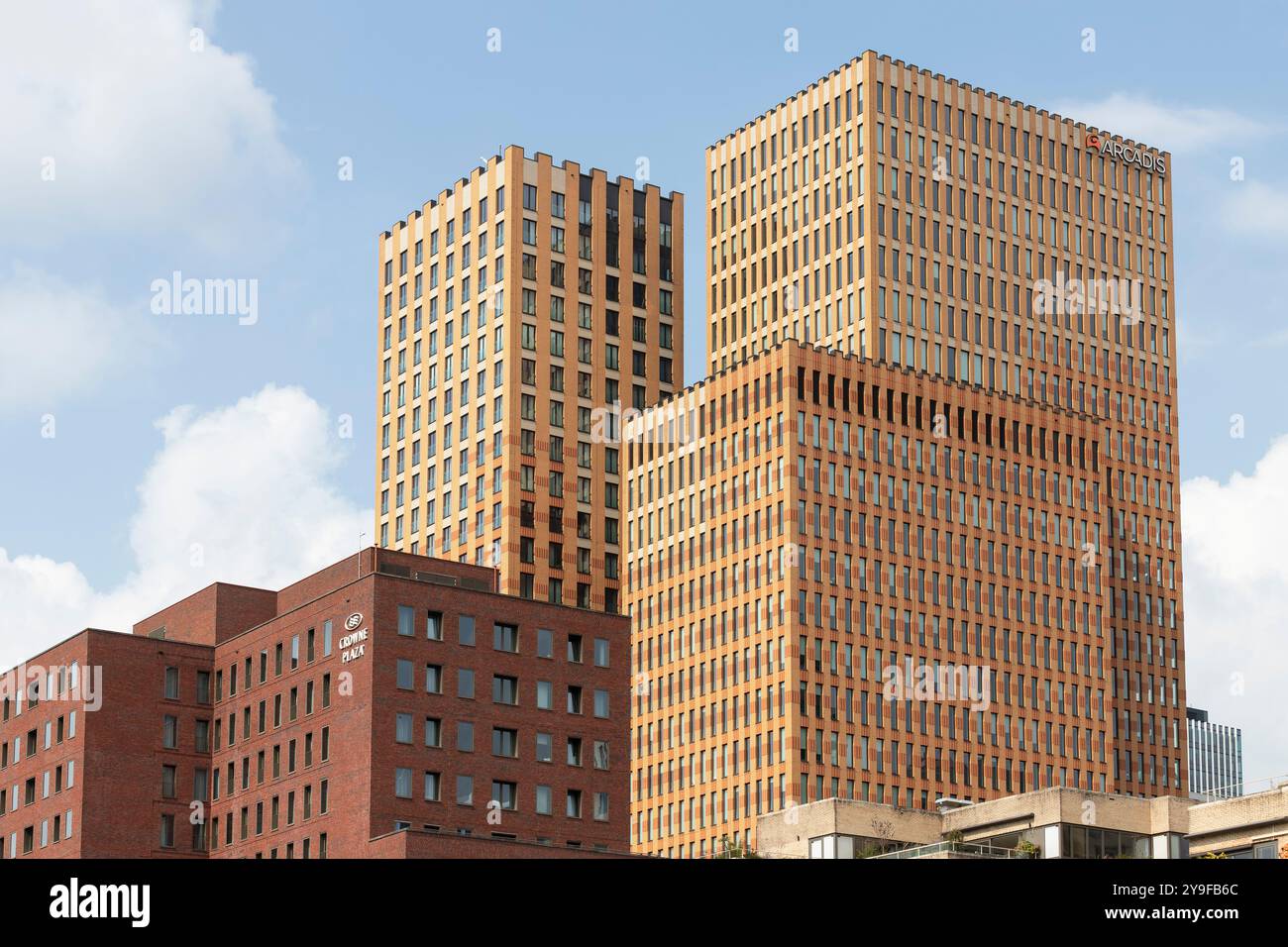 Modern high-rise office buildings in the business district - Zuidas in ...
