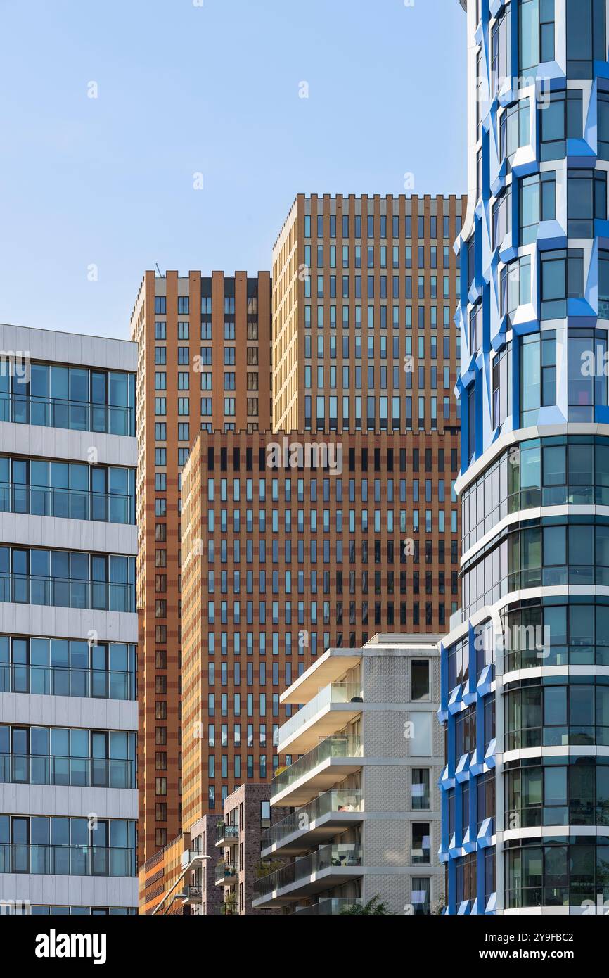 Modern high-rise office buildings in the business district - Zuidas ...
