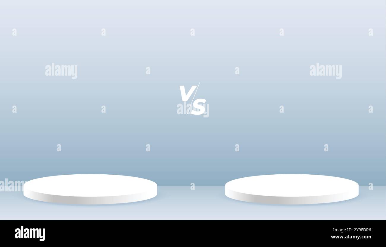 versus vs product comparison banner with 3d podium platform vector ...