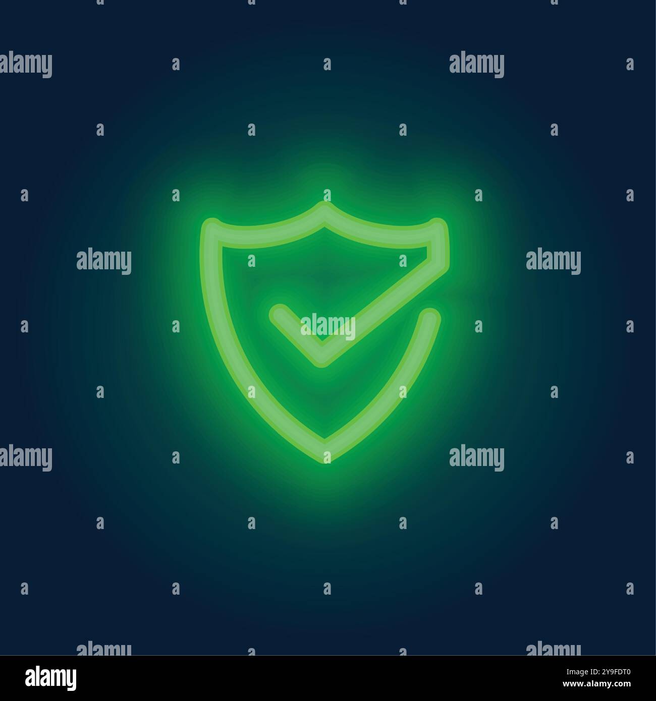 glowing checkmark shield logo design to safeguard your business vector ...