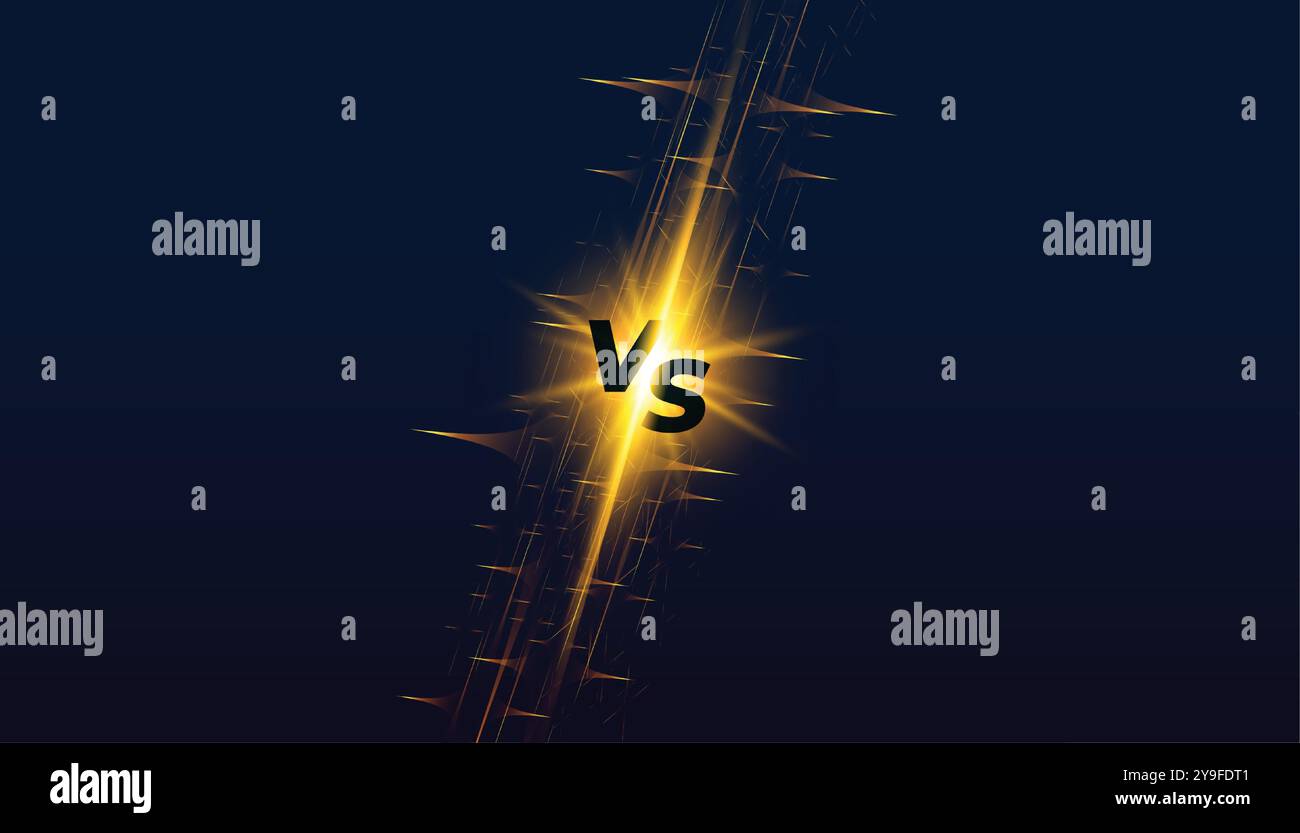 duel contest versus vs screen banner with shiny light effect vector ...