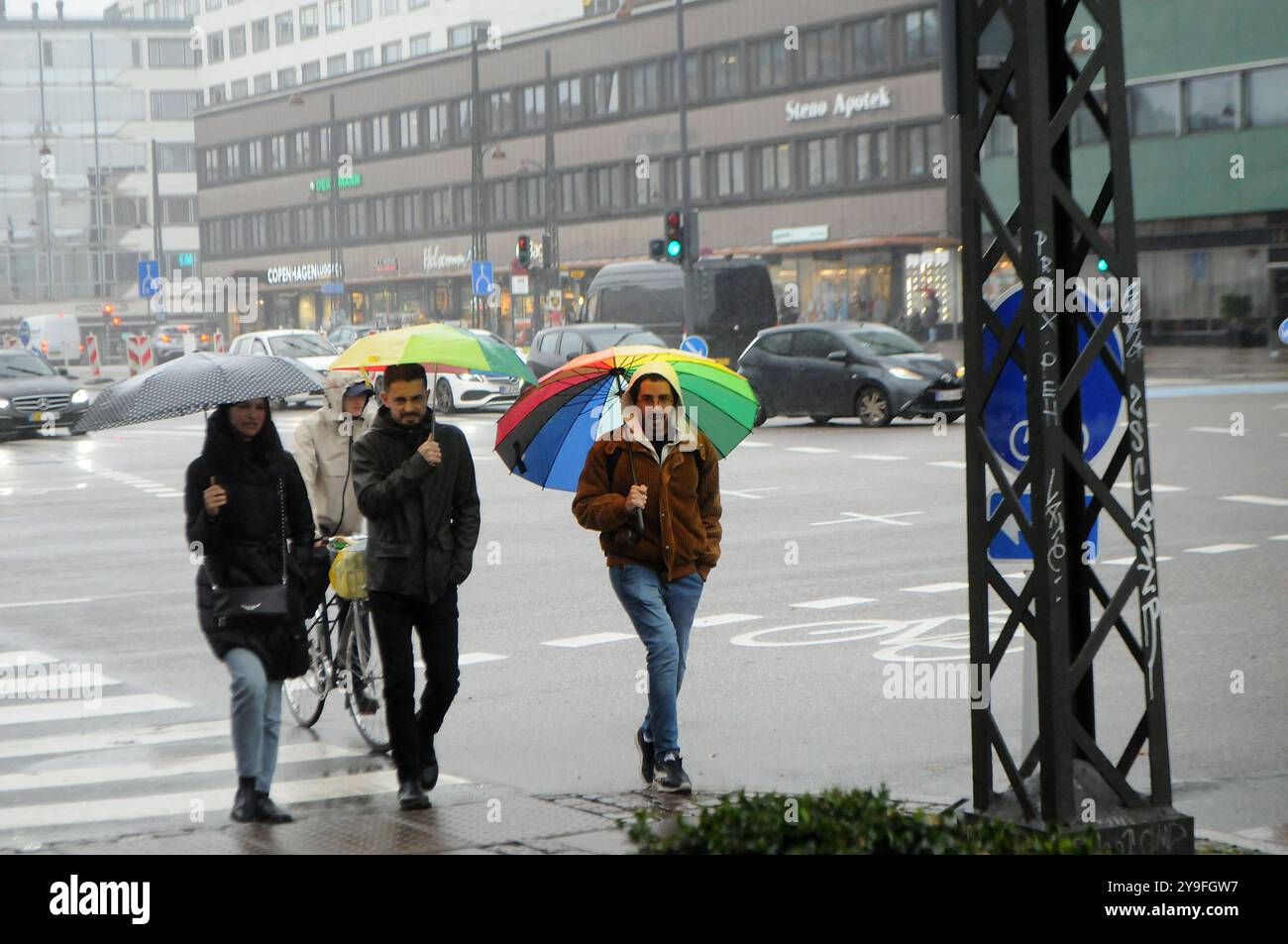 Copenhagen/ Denmark/10 October 2024/ Danish weather rain fall in danish ...