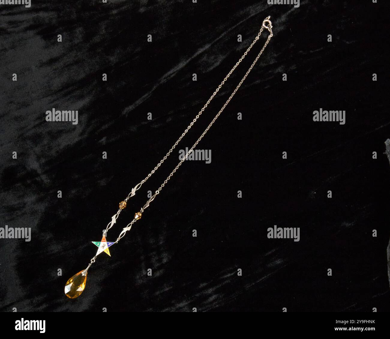 Order of the Eastern Star, Masonic, Silver and Enamel Vintage Necklace ...