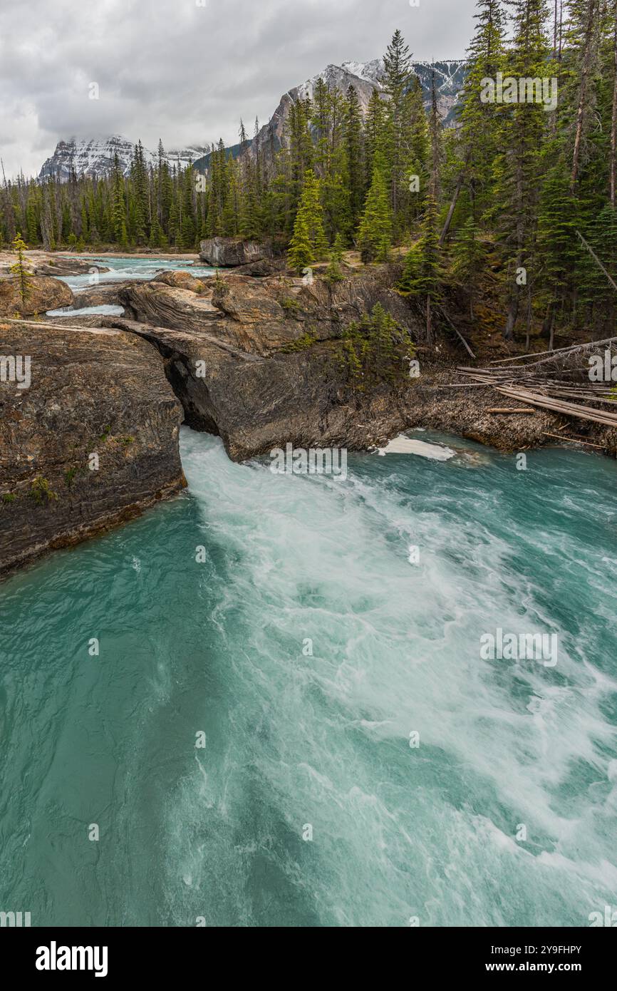 Stunning Natural Bridge in Yoho National Park during spring time with ...