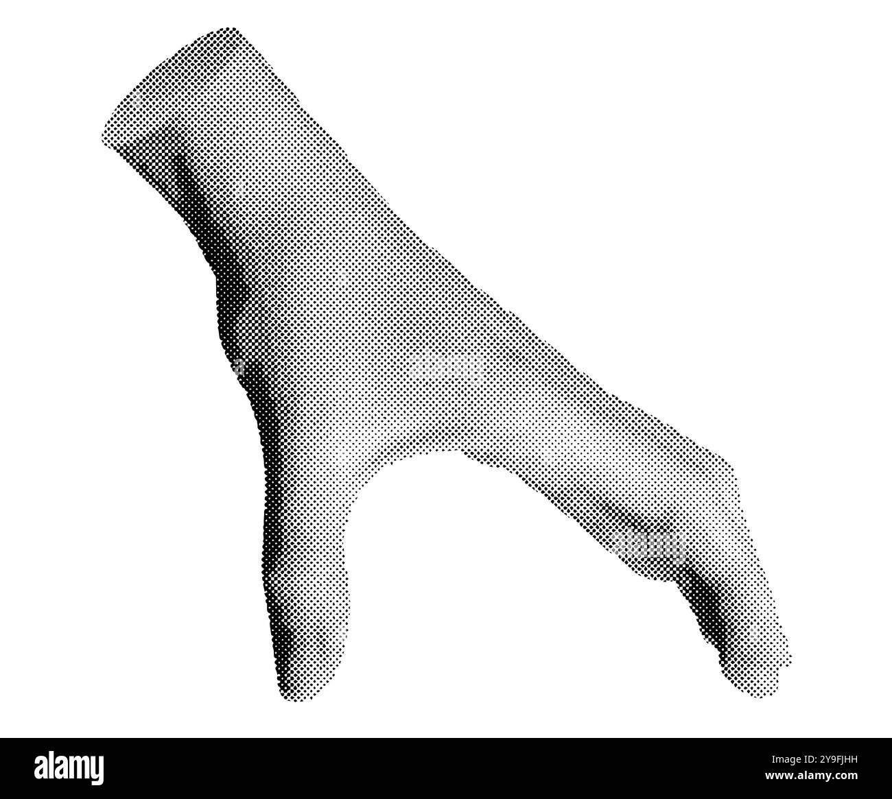 Fingers holding, hand gesture. Halftone style vector isolated on white background Stock Vector ...