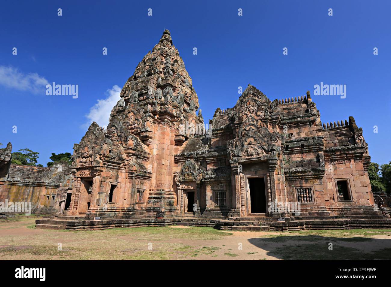 Scenery of Phanom rung castle ancient lintel Narai Banthom Sin lintel ...